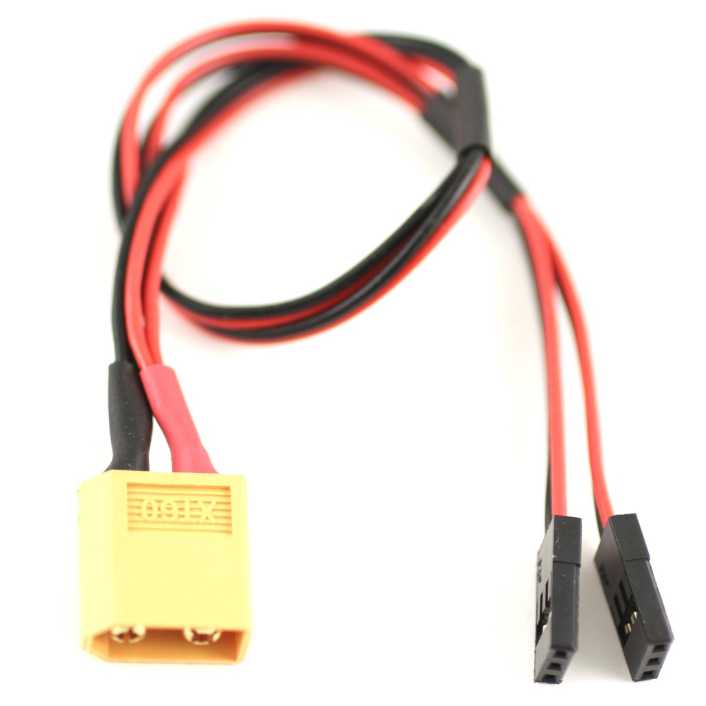 XT-60 Male to Dual JR Male Adapter (Pkg of 2)